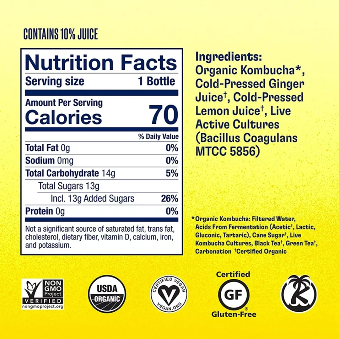 HEALTH-ADE KOMBUCHA, GINGER LEMON – Juice Press